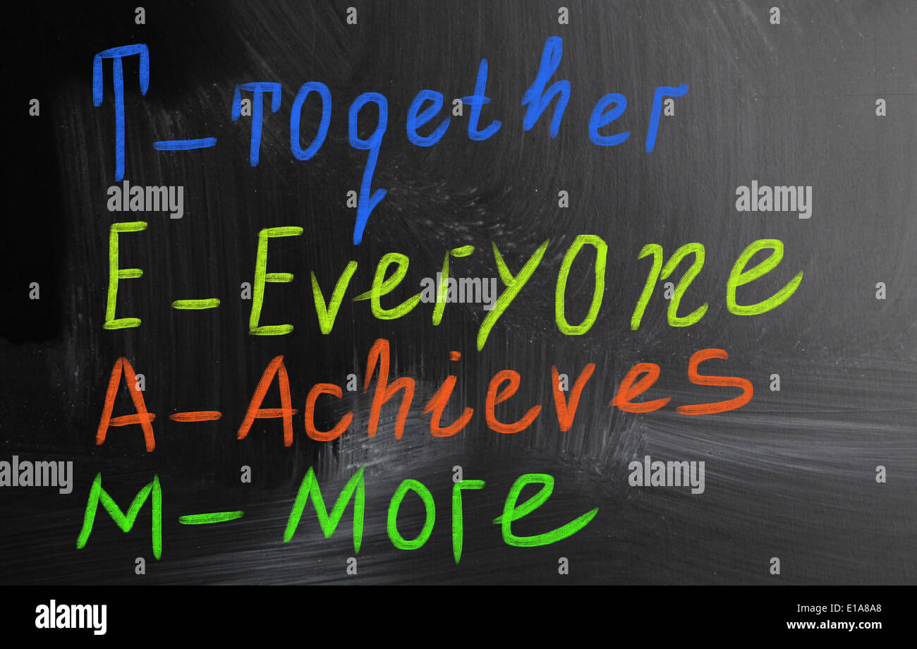 team handwritten with chalk on a blackboard Stock Photo - Alamy