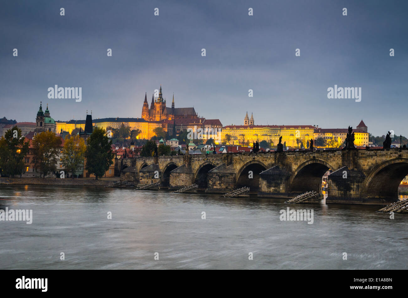 Prague Castle (built in gothic style) and Charles Bridge are the ...