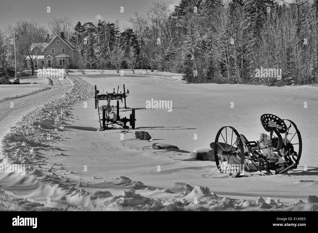 Farm scene Black and White Stock Photos & Images - Alamy