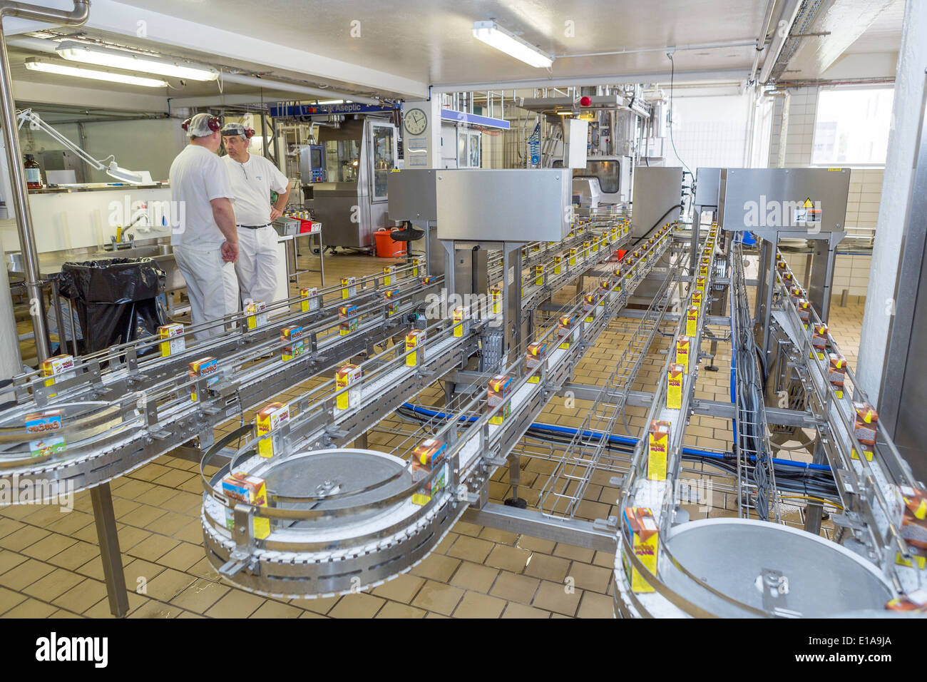 Workers at Dairy factory. MS Dairies, Selfoss, Iceland Stock Photo - Alamy