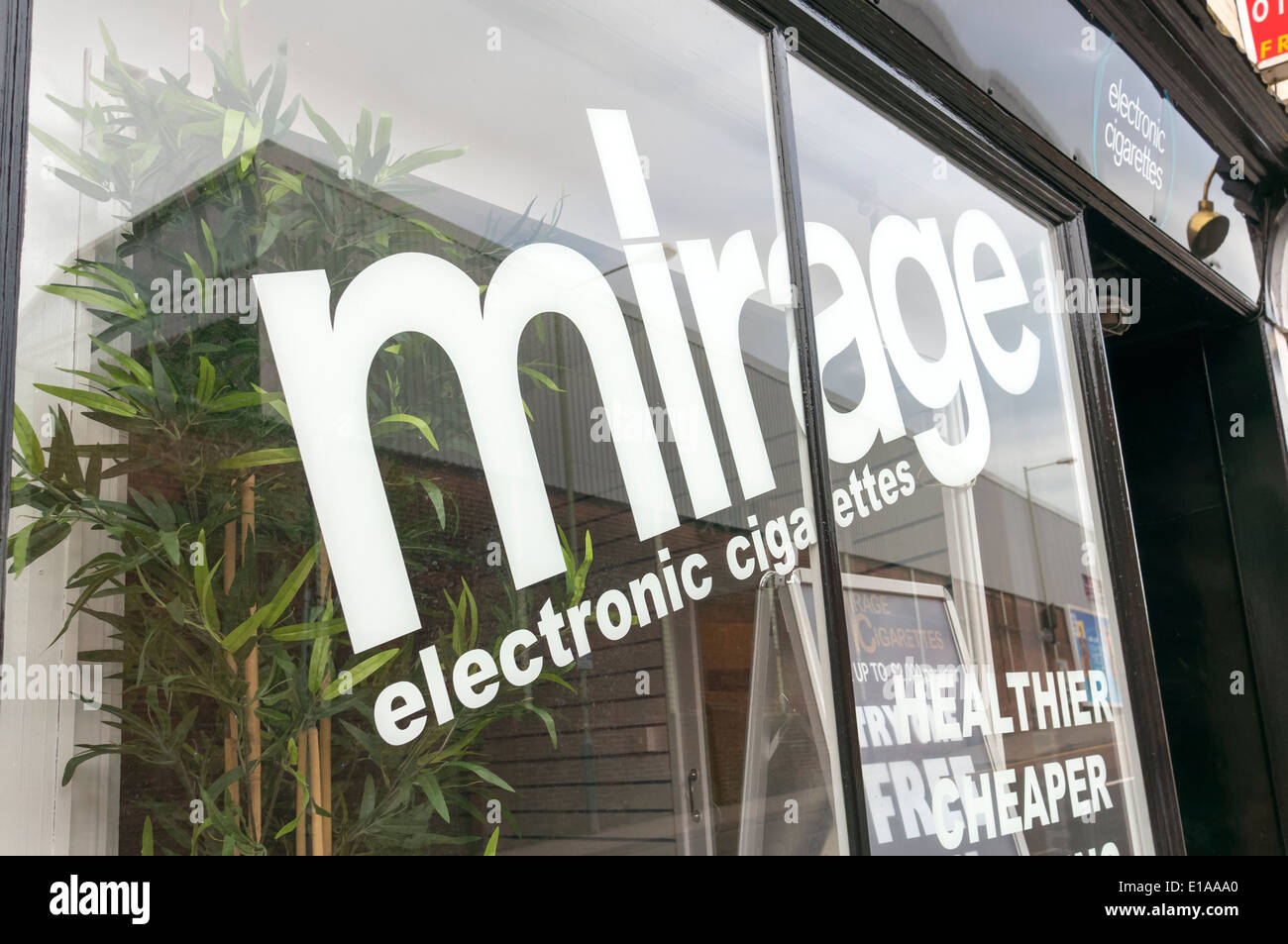 Mirage electronic cigarette shop window UK Stock Photo - Alamy