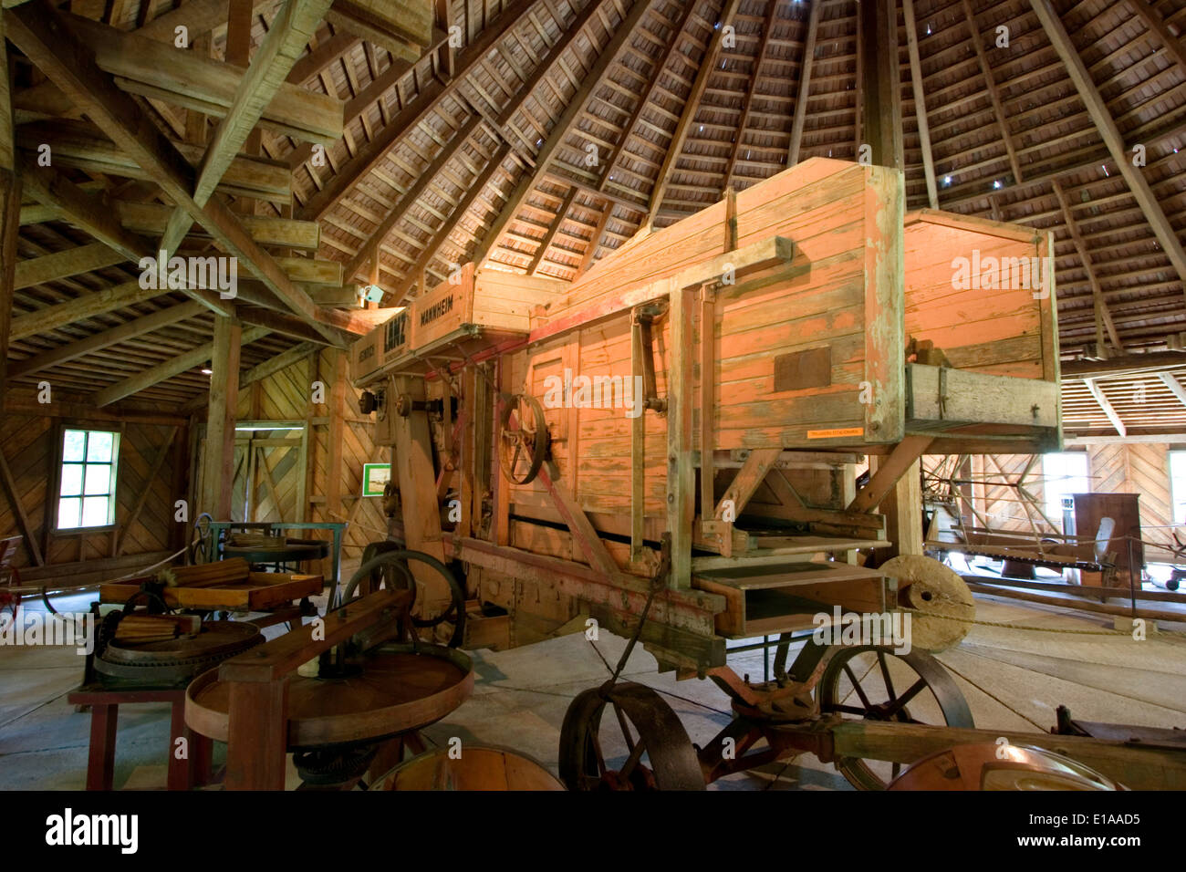 Farm machinery, El Campanario, German Colonial Museum, Frutillar, Lake ...