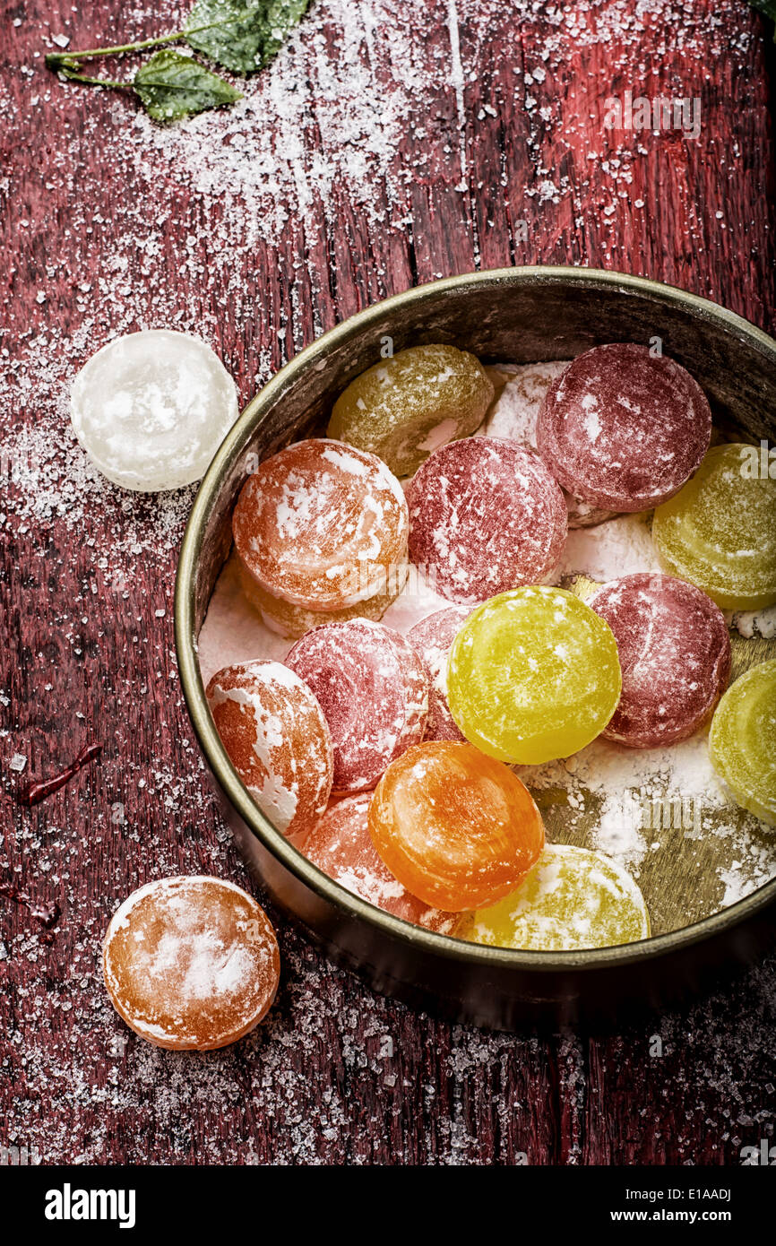 round fruit candy different colors Stock Photo - Alamy