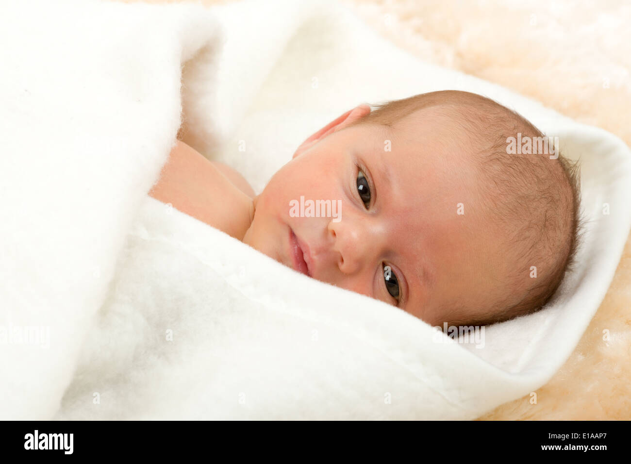 looking newborn baby - the first week of the new life Stock Photo - Alamy