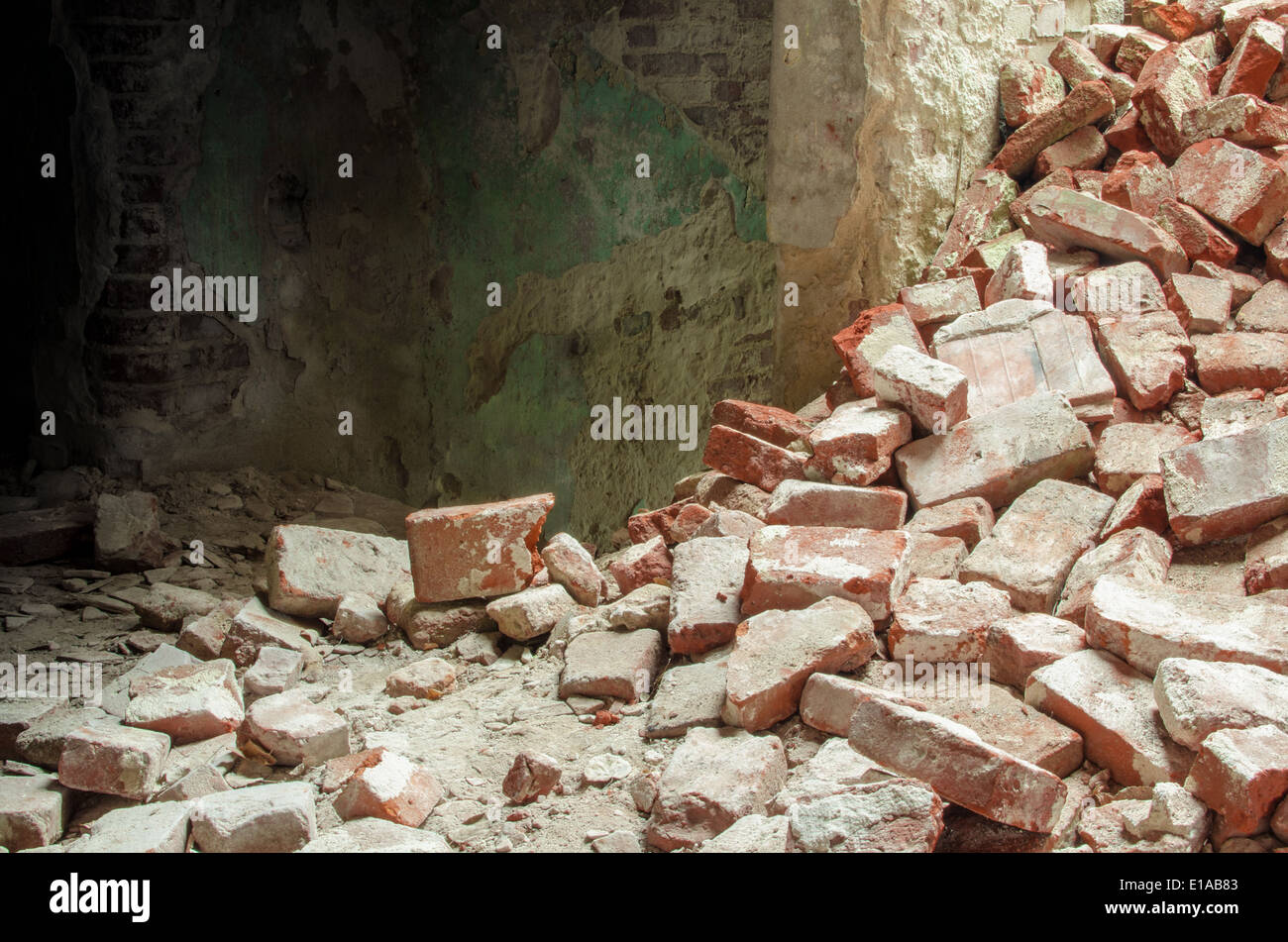 ruins inside old abandoned building Stock Photo - Alamy