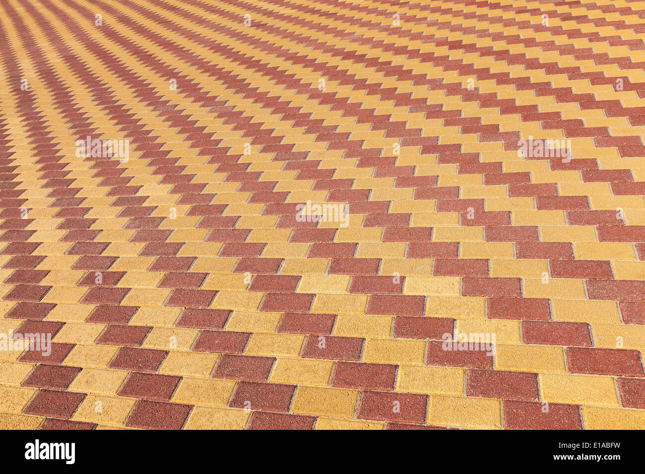 Background texture of red and yellow cobblestone pavement pattern Stock ...