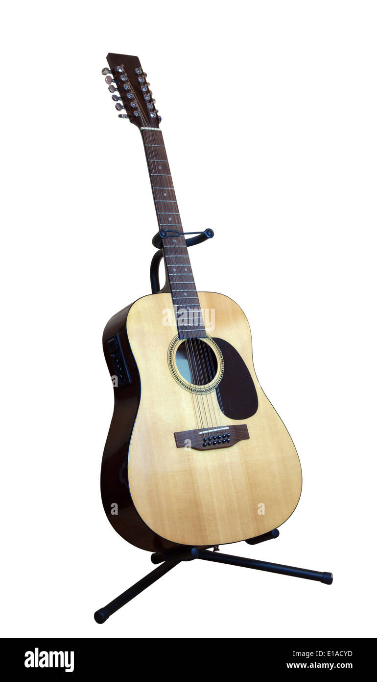 twelve-strings acoustic guitar isolated on white background Stock Photo ...