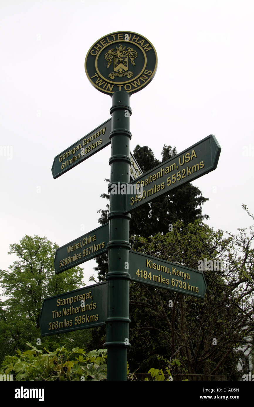 Sign Post Cheltenham Gloucestershire Stock Photo - Alamy