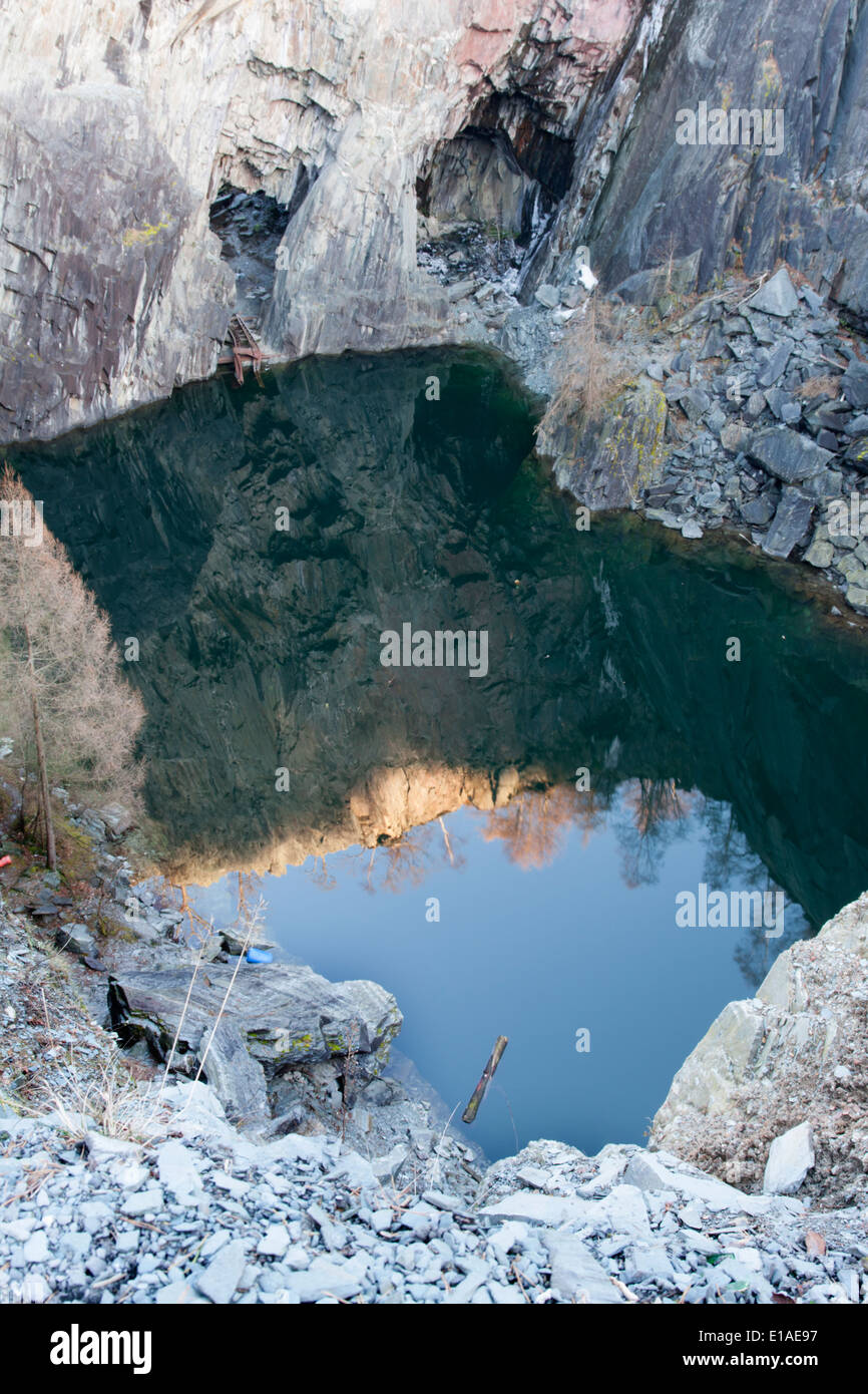 View down into Hodge Close quarry, a former slate mine in the ...