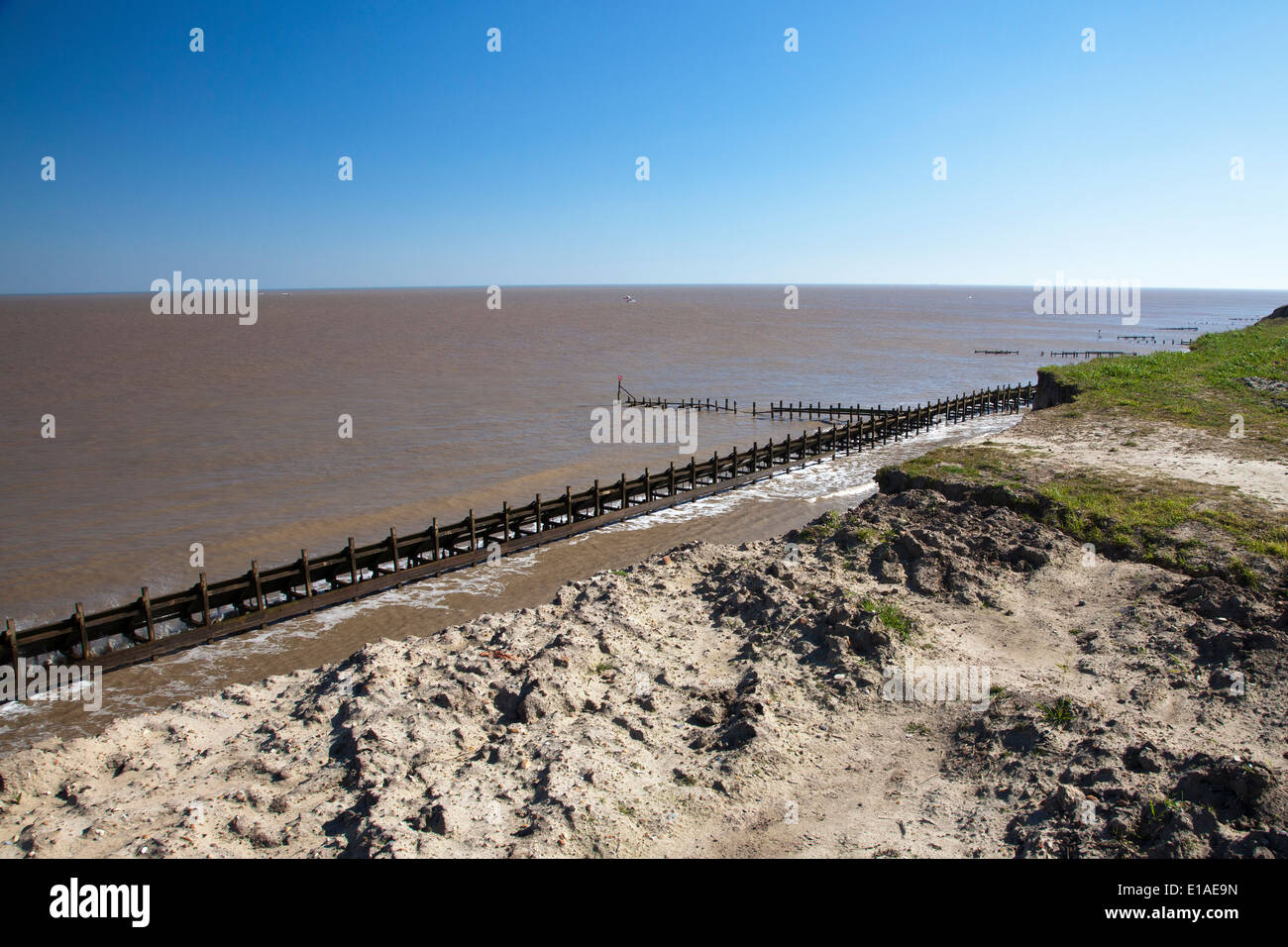Erosion clifftop suffolk coast land sea view hi-res stock photography ...
