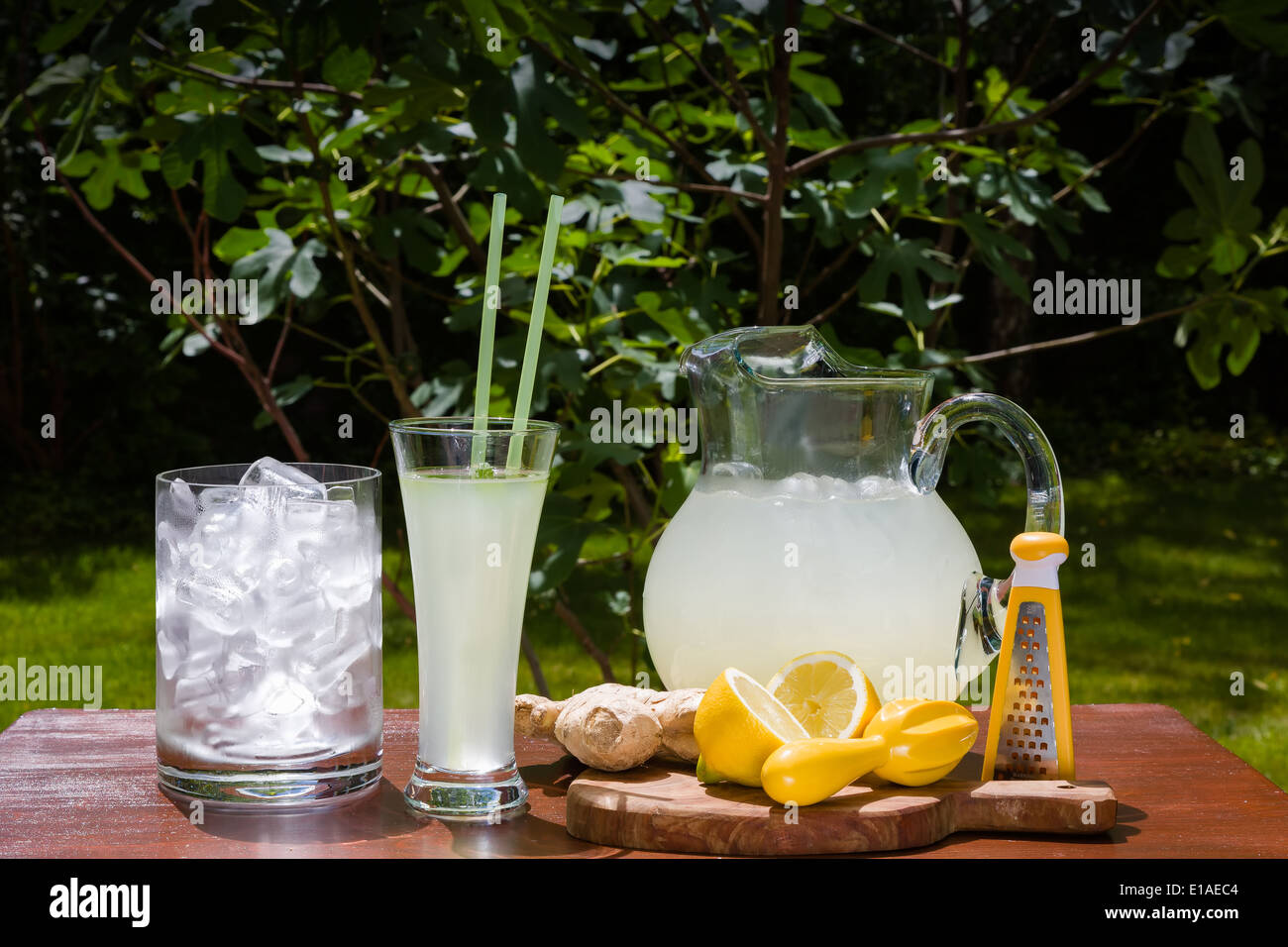 Ginger lemonade in the summer perfectly refreshes Stock Photo - Alamy