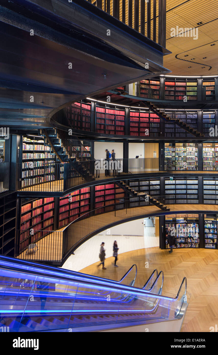 The interior design of the Library of Birmingham, England, UK Stock ...