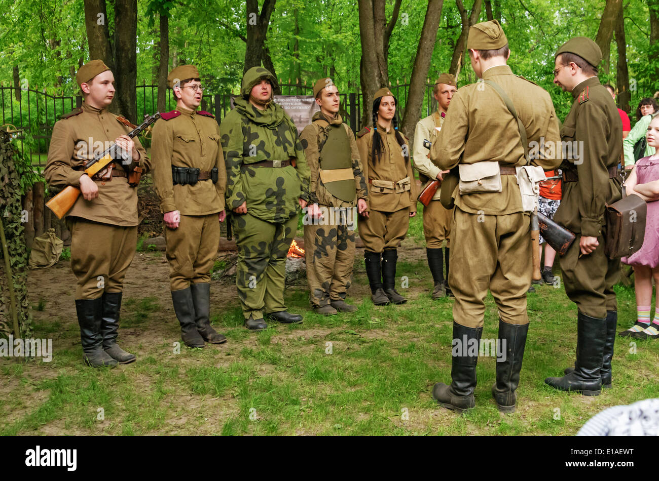 Actors from museum military club and guests. Imitation of WW2 Battle ...