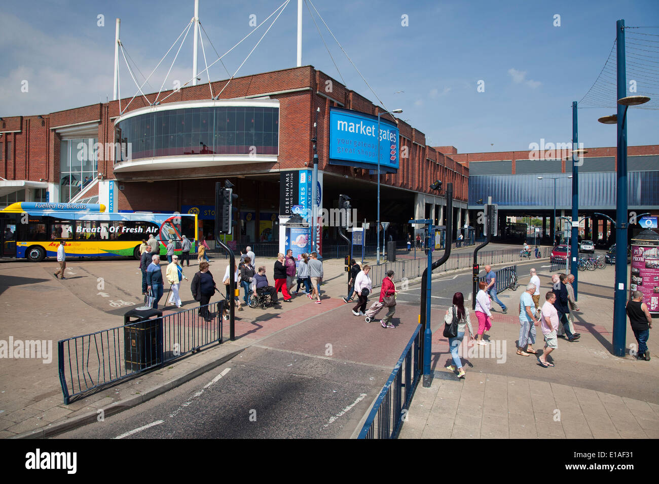 View of Great Yarmouth's Market Gates shopping centre Stock Photo - Alamy