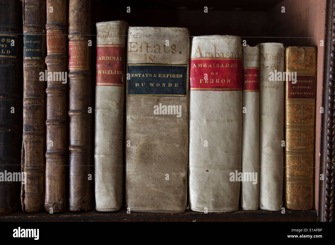 Old books in a library Stock Photo - Alamy