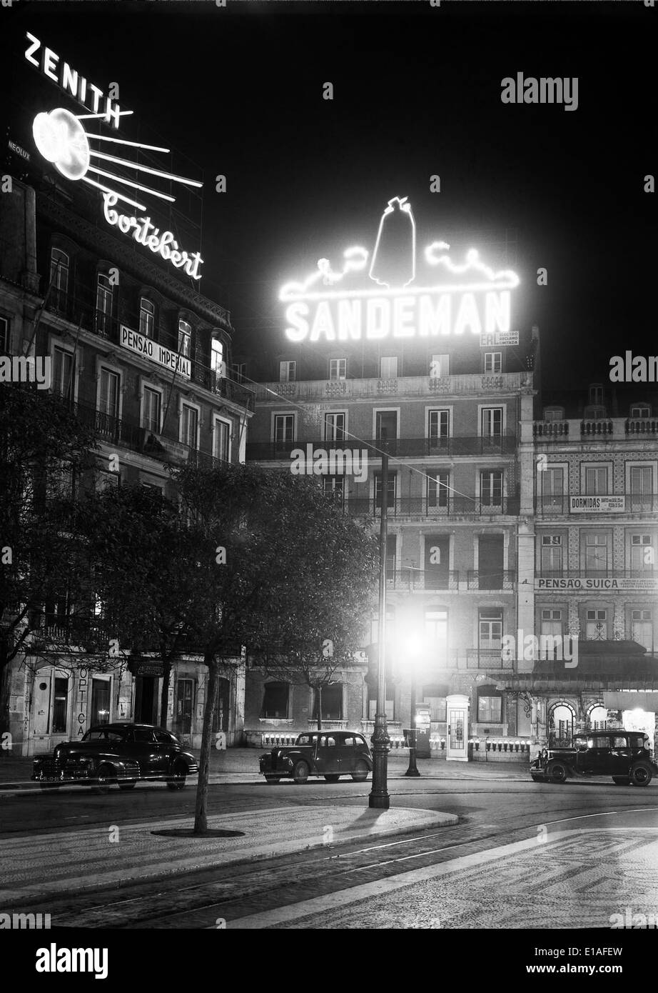 The illuminated advertisement in Lisbon, Portugal, represents a ...