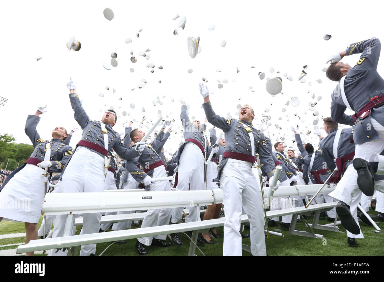 Military graduation hats hi-res stock photography and images - Alamy