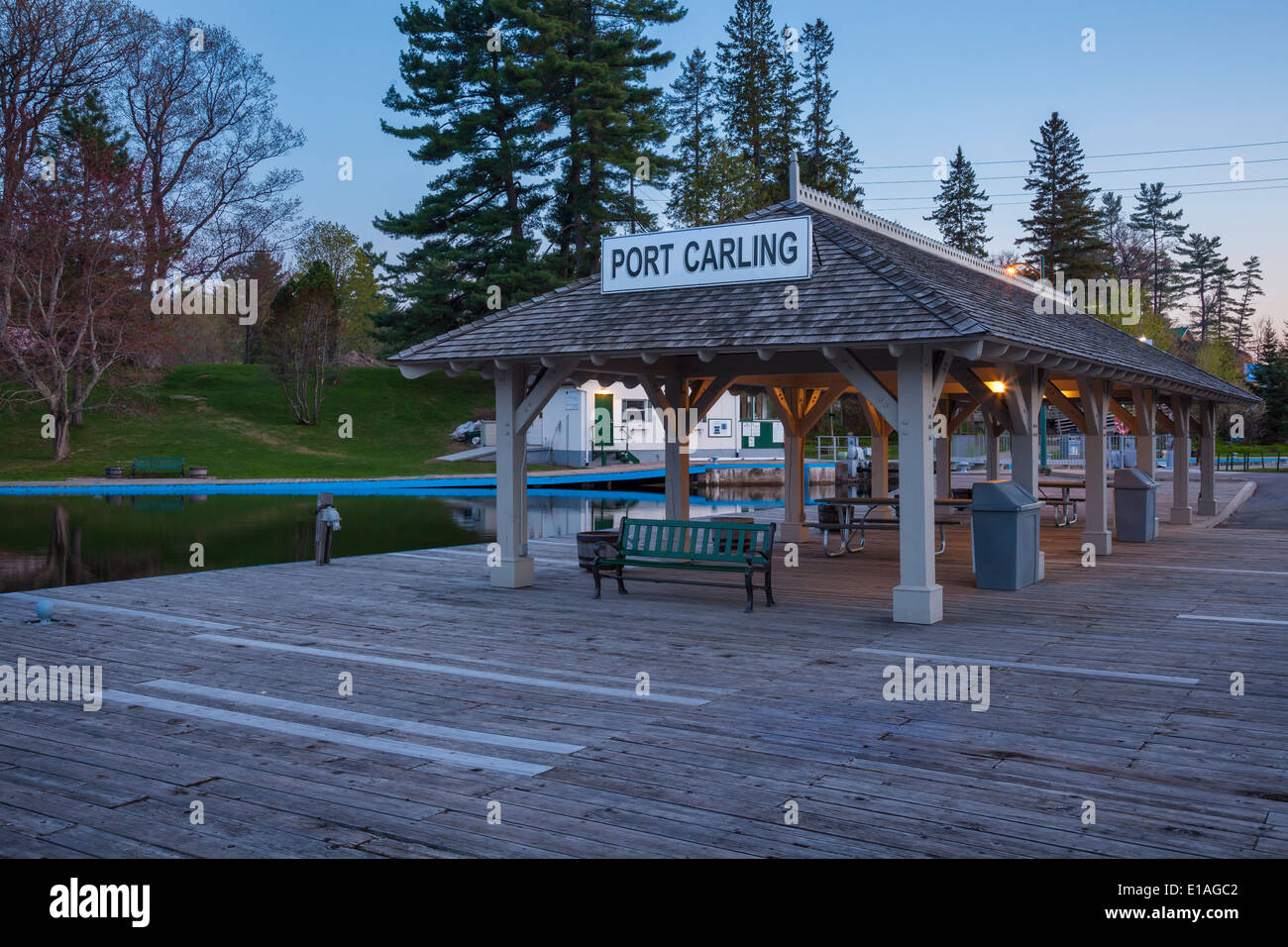 Port Carling picnic shelter on the dock in Lake Rosseau. Port Carling ...