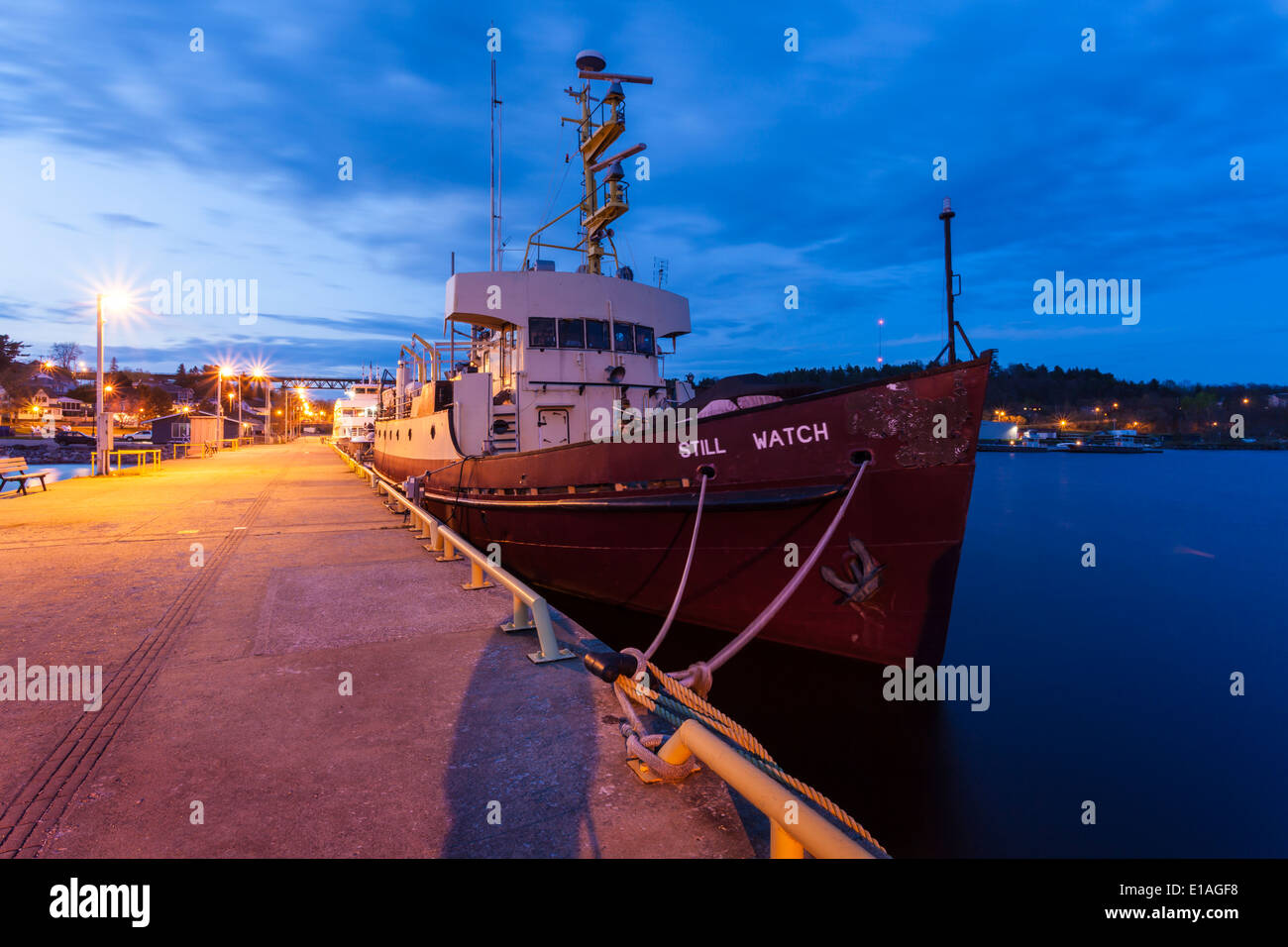 "Still Watch" fishing boat in the Parry Sound harbour at dusk. Parry ...