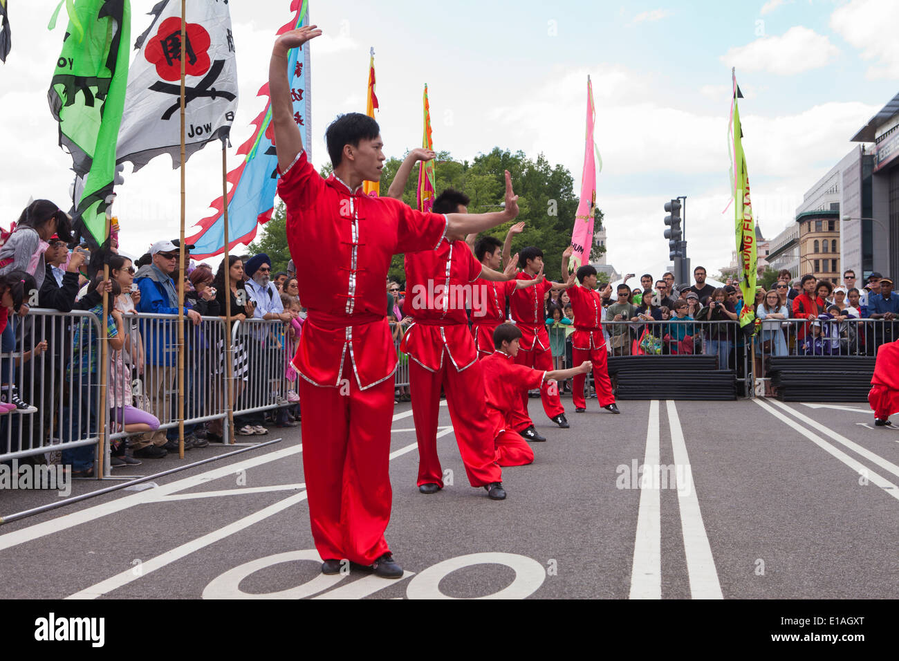 Kung Fu demonstration team performing at festival - USA Stock Photo - Alamy
