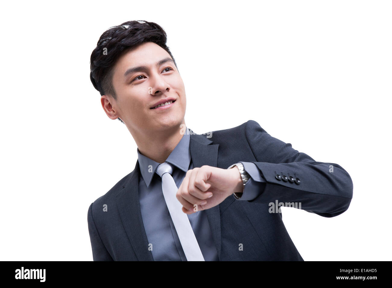 Portrait businessman waiting checking hi-res stock photography and ...