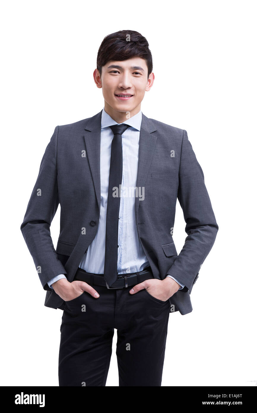 Happy young businessman Stock Photo - Alamy