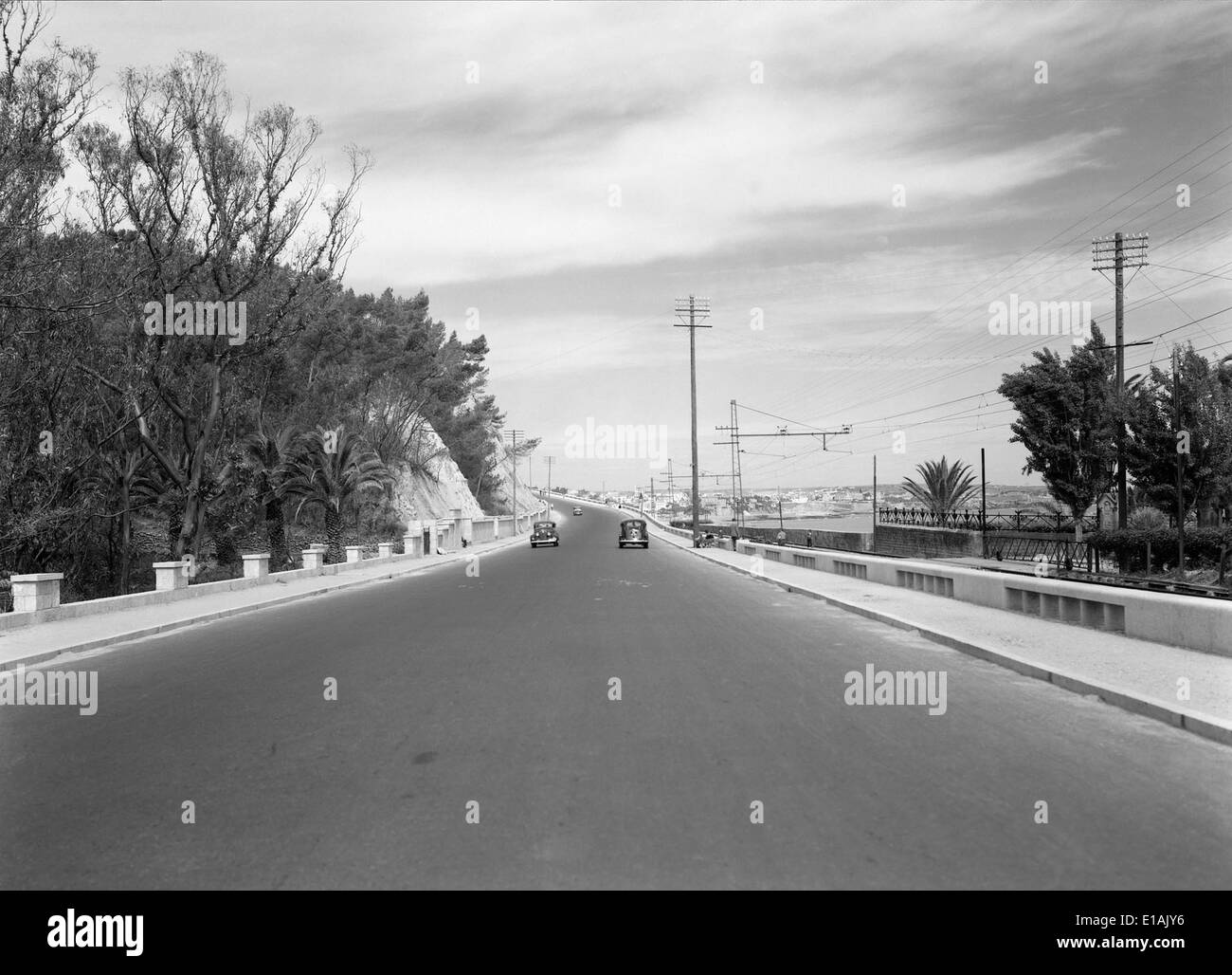 The Estrada Marginal, running between Lisbon and Estoril, Portugal, is ...