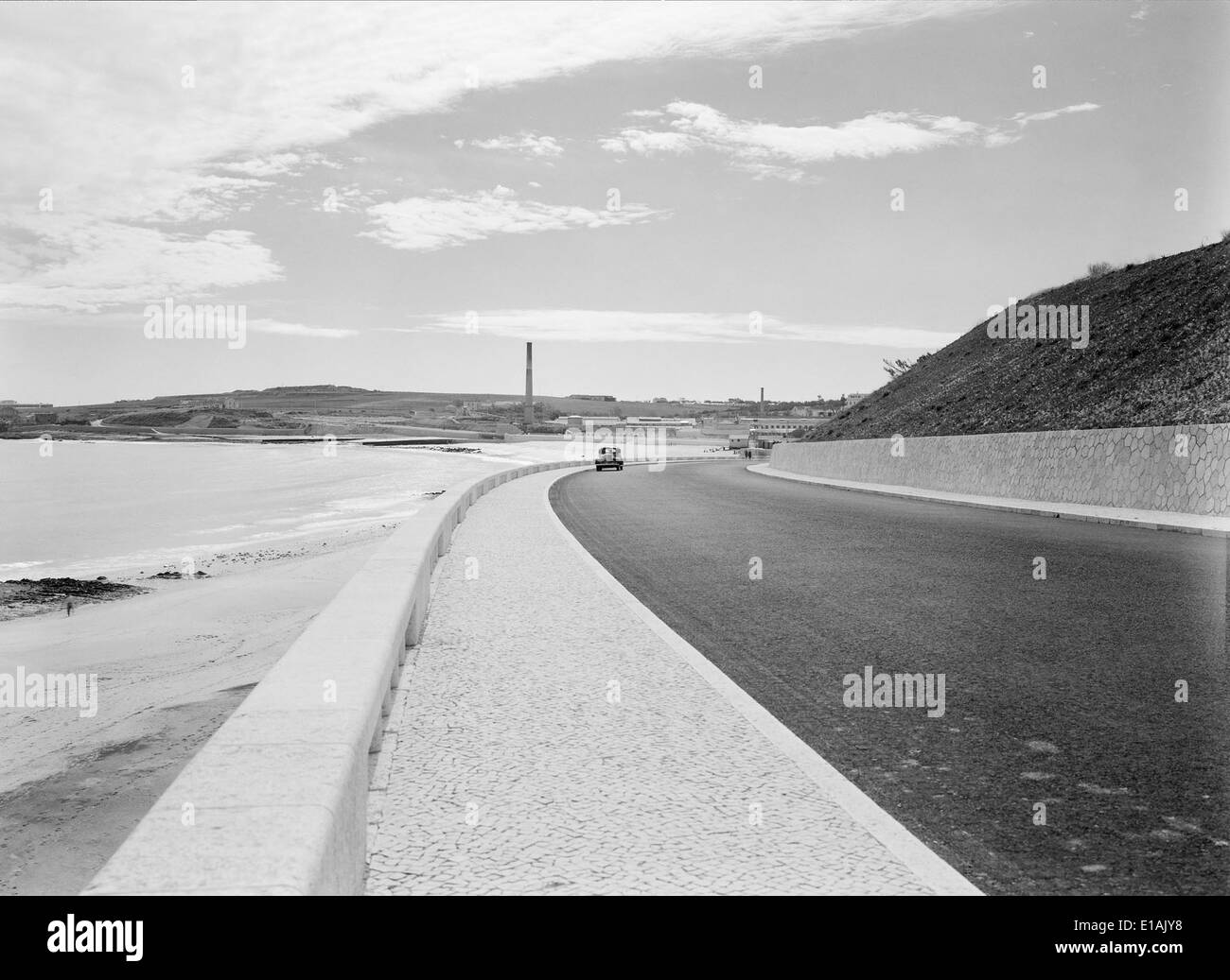 A photograph of the Estrada Marginal, a coastal highway connecting ...