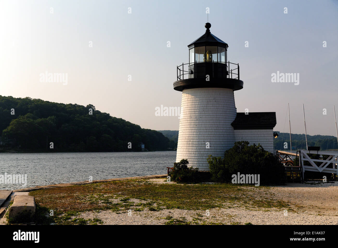 Low Angle View of a Lighthouse, Mystic Seaport, Connecticut Stock Photo ...