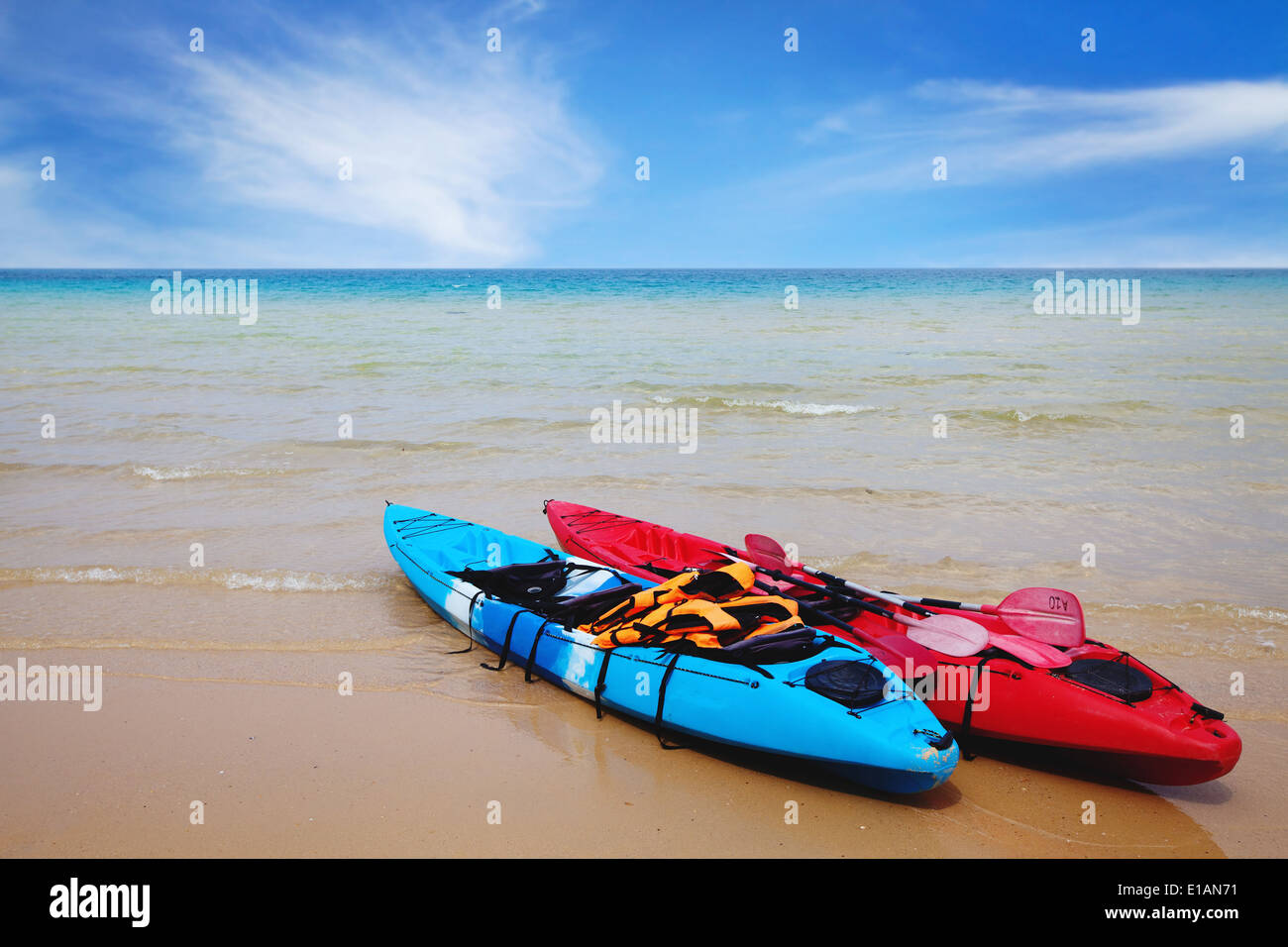 beach activity, kayaking Stock Photo - Alamy