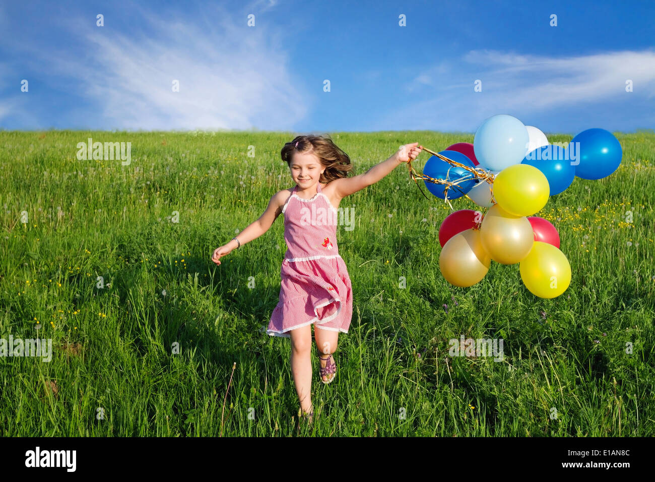 happy child playing outdoors Stock Photo - Alamy