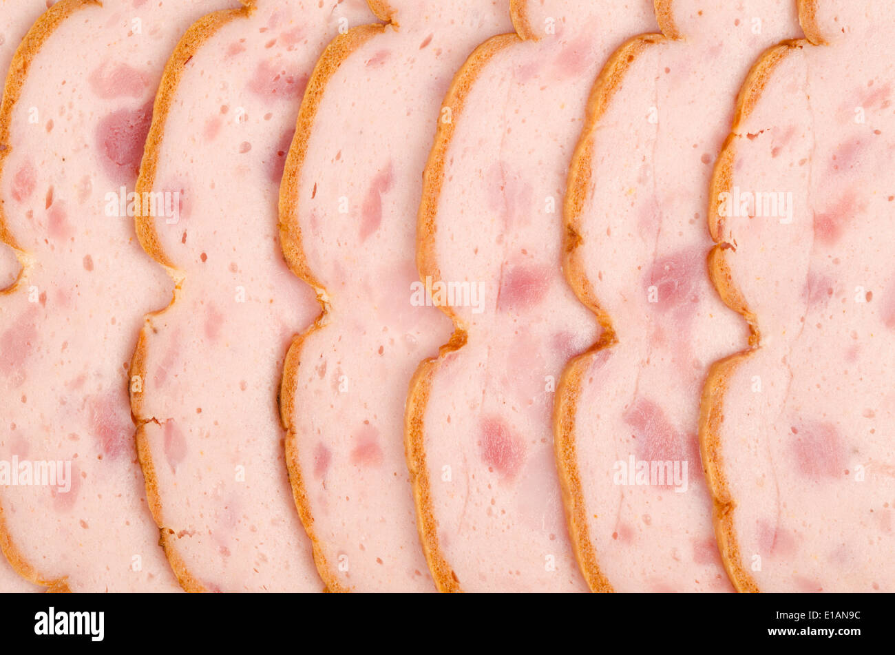 Leberkaeser background, traditional German cuisine cold meat Stock ...