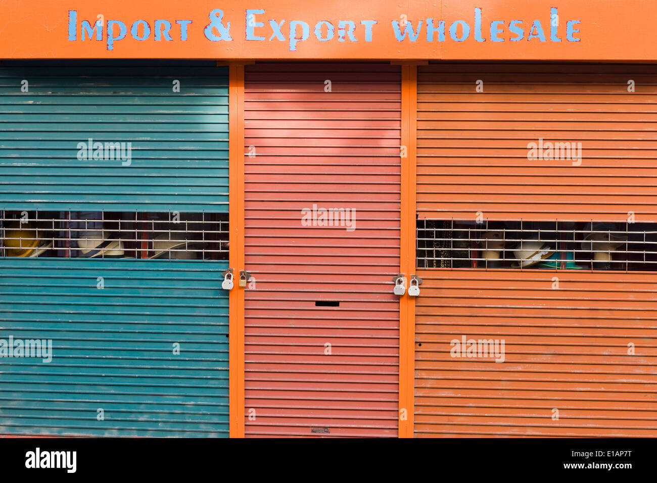 Shutters on Import and export wholesale store in Soho London England ...