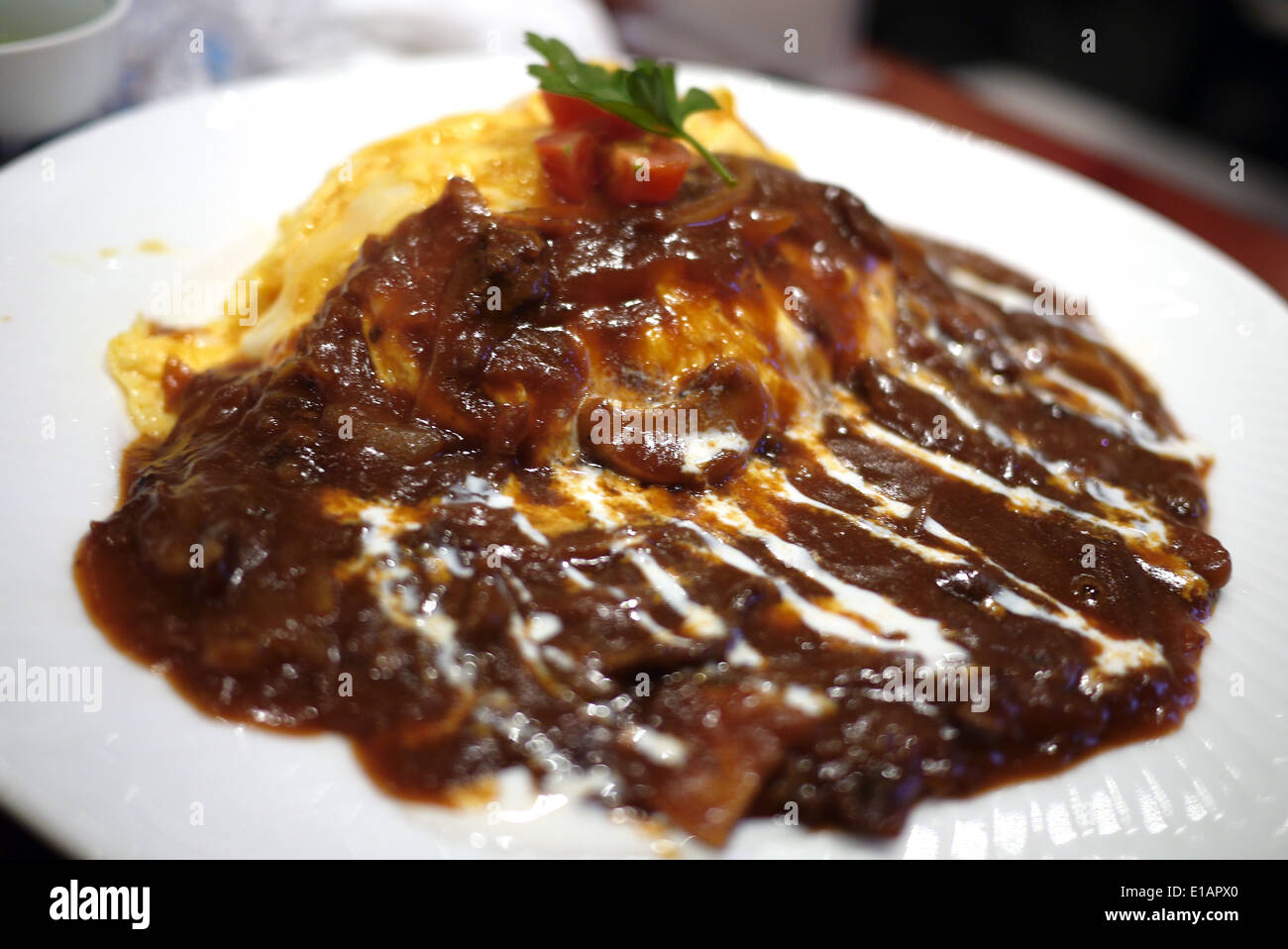 Japanese Beef Stroganoff Omurice Stock Photo - Alamy