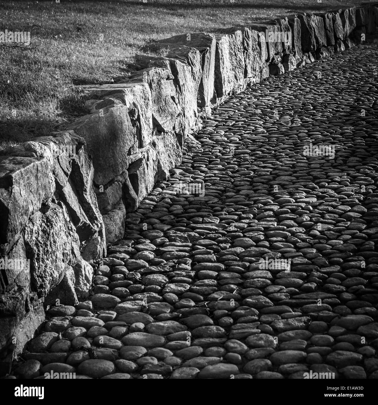 Cobblestone detail Black and White Stock Photos & Images - Alamy