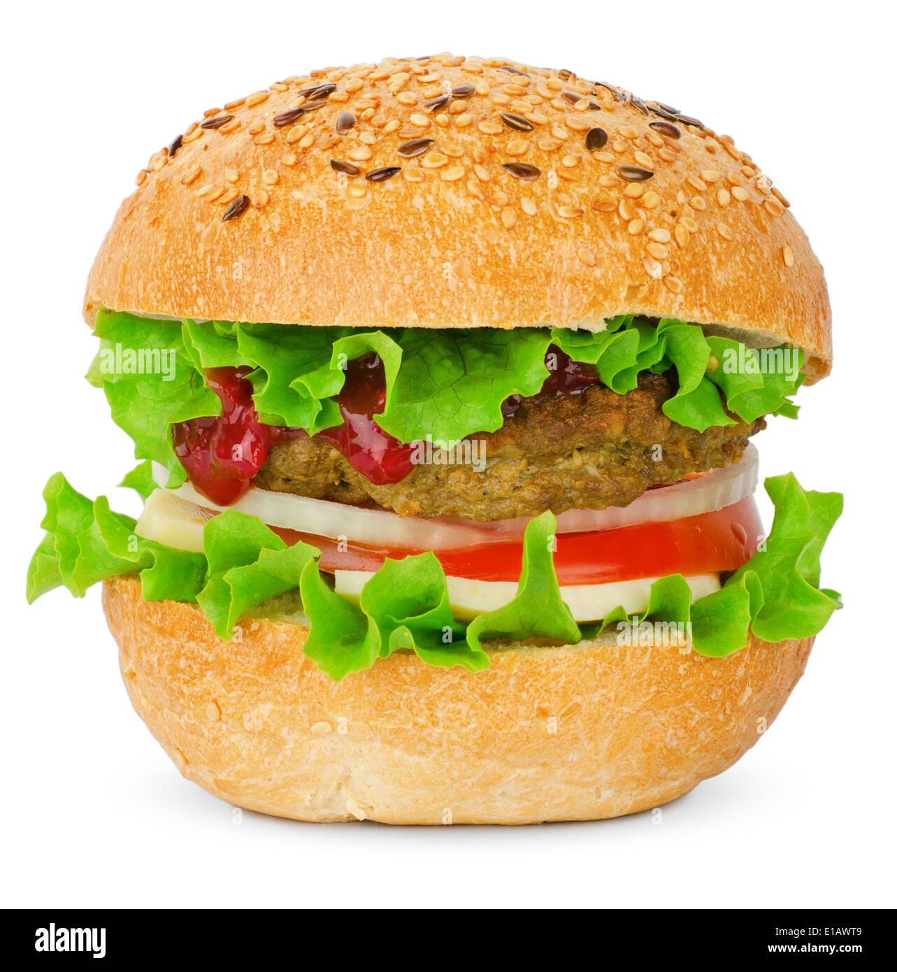 Appetizing cheeseburger isolated on the white Stock Photo - Alamy