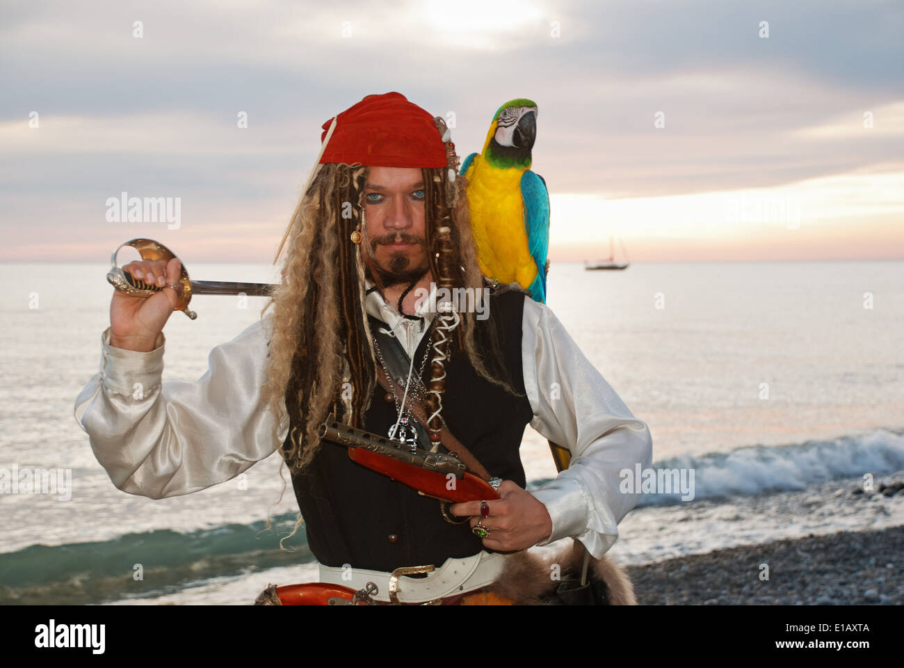 Pirate with a parrot hi-res stock photography and images - Alamy