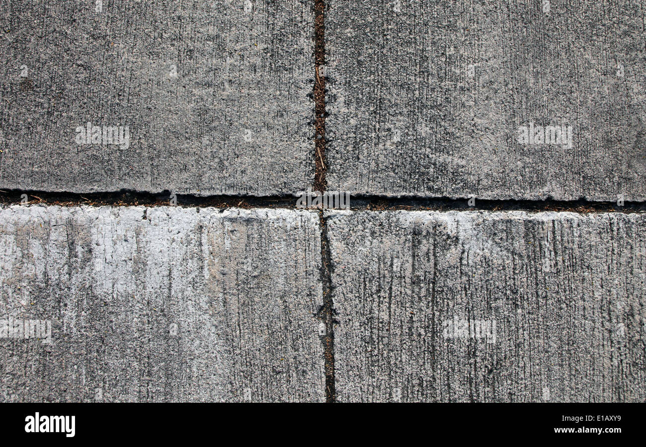 It's a photo of a close up of a detail on a concrete ground. It's lines ...