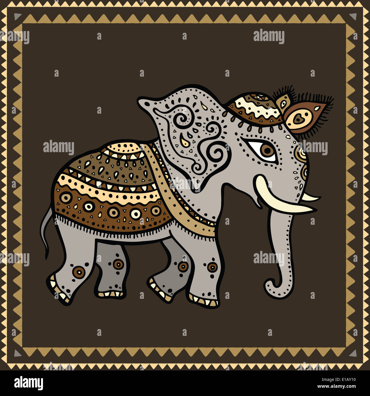 Elephant indian style decorative vector hi-res stock photography and ...