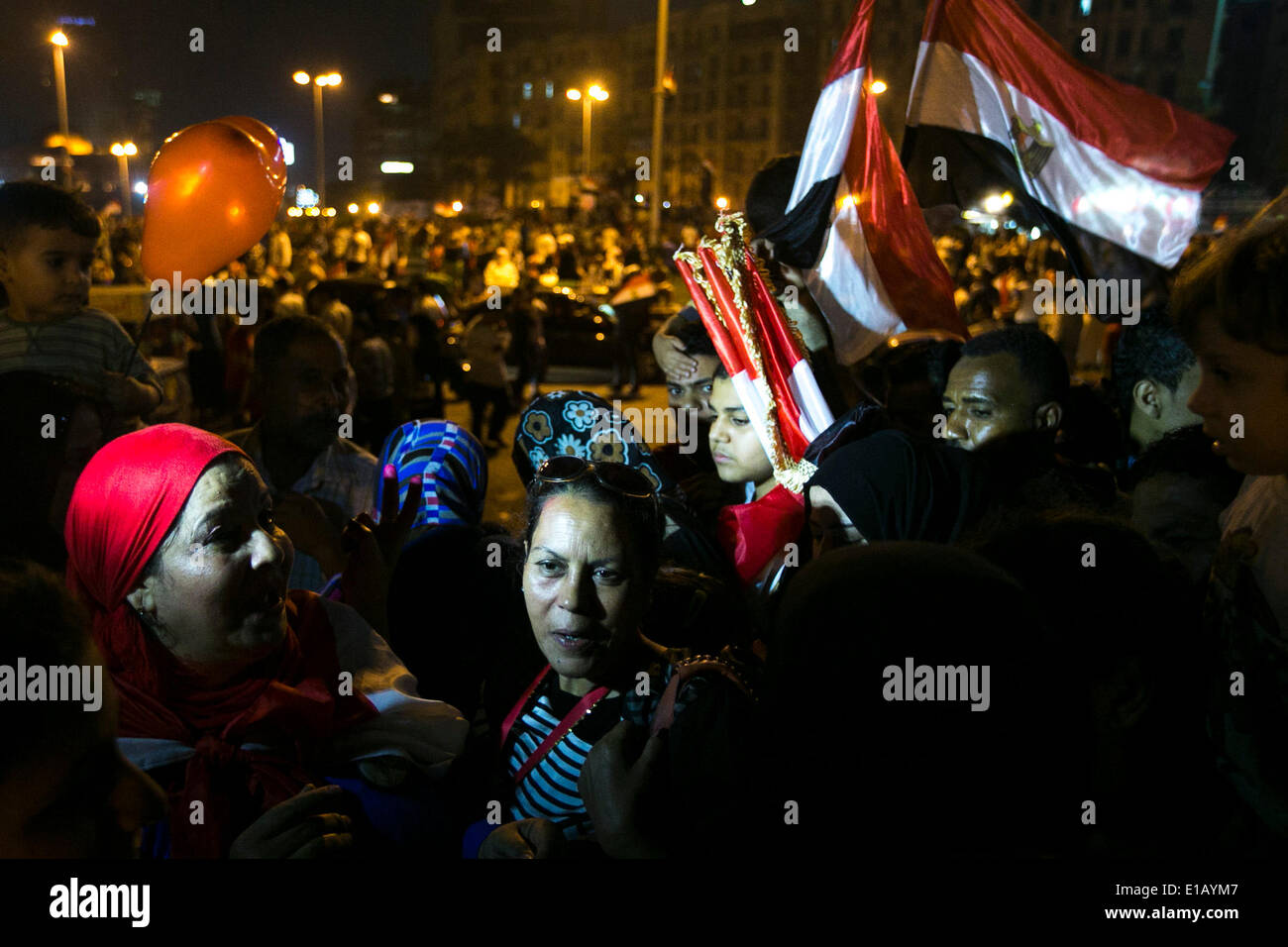 Cairo, Egypt. 28th May, 2014. Egyptians shout slogans during a rally to ...