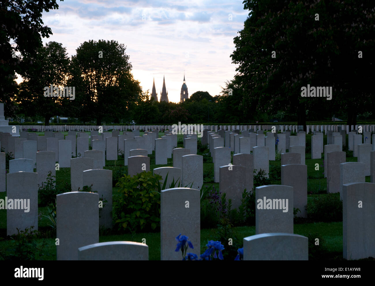 Bayeux British cemetery with graves of soldiers killed in Normandy ...
