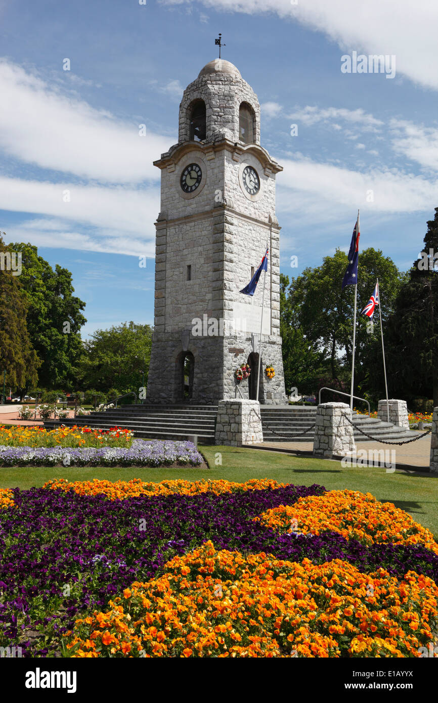 Seymour Square and clock tower, Blenheim, Marlborough region, South ...