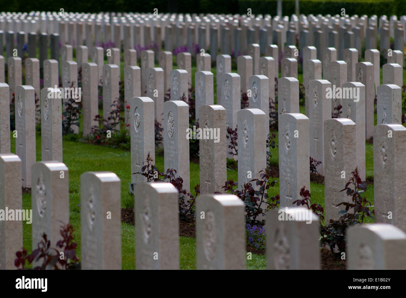 Bayeux British cemetery with graves of soldiers killed in Normandy ...