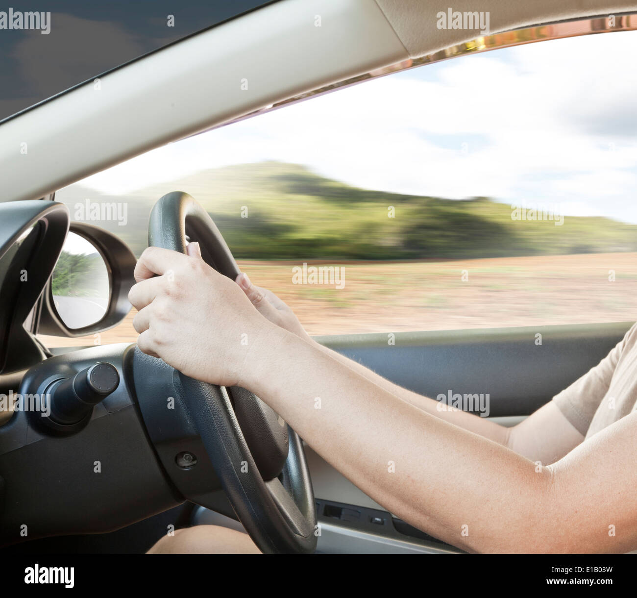 Hands on steering wheel hi-res stock photography and images - Alamy