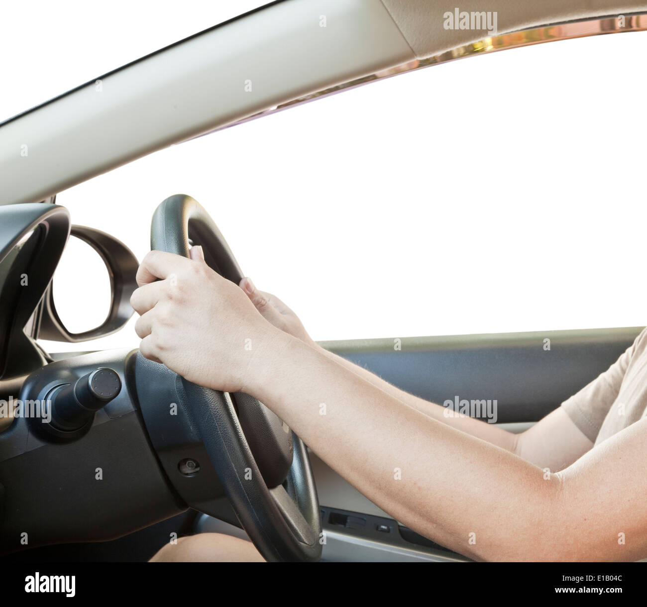Hands driver man on steering hi-res stock photography and images - Alamy