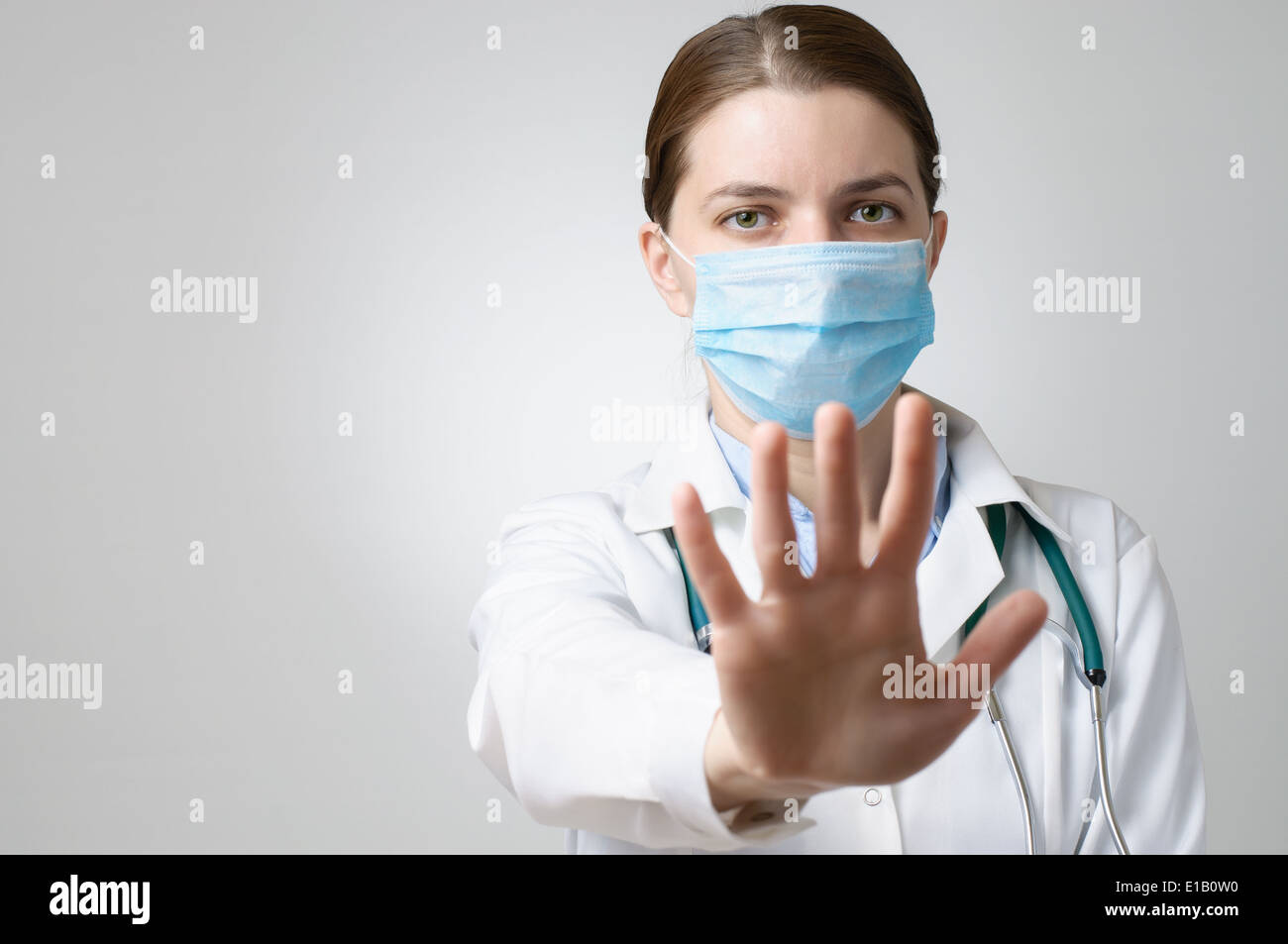 Stop infection woman showing hi-res stock photography and images - Alamy