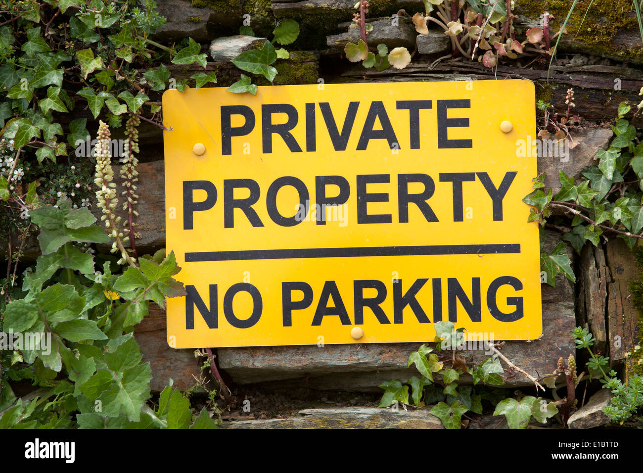 A Private No parking sign outside a house in Cornwall,put up by the ...