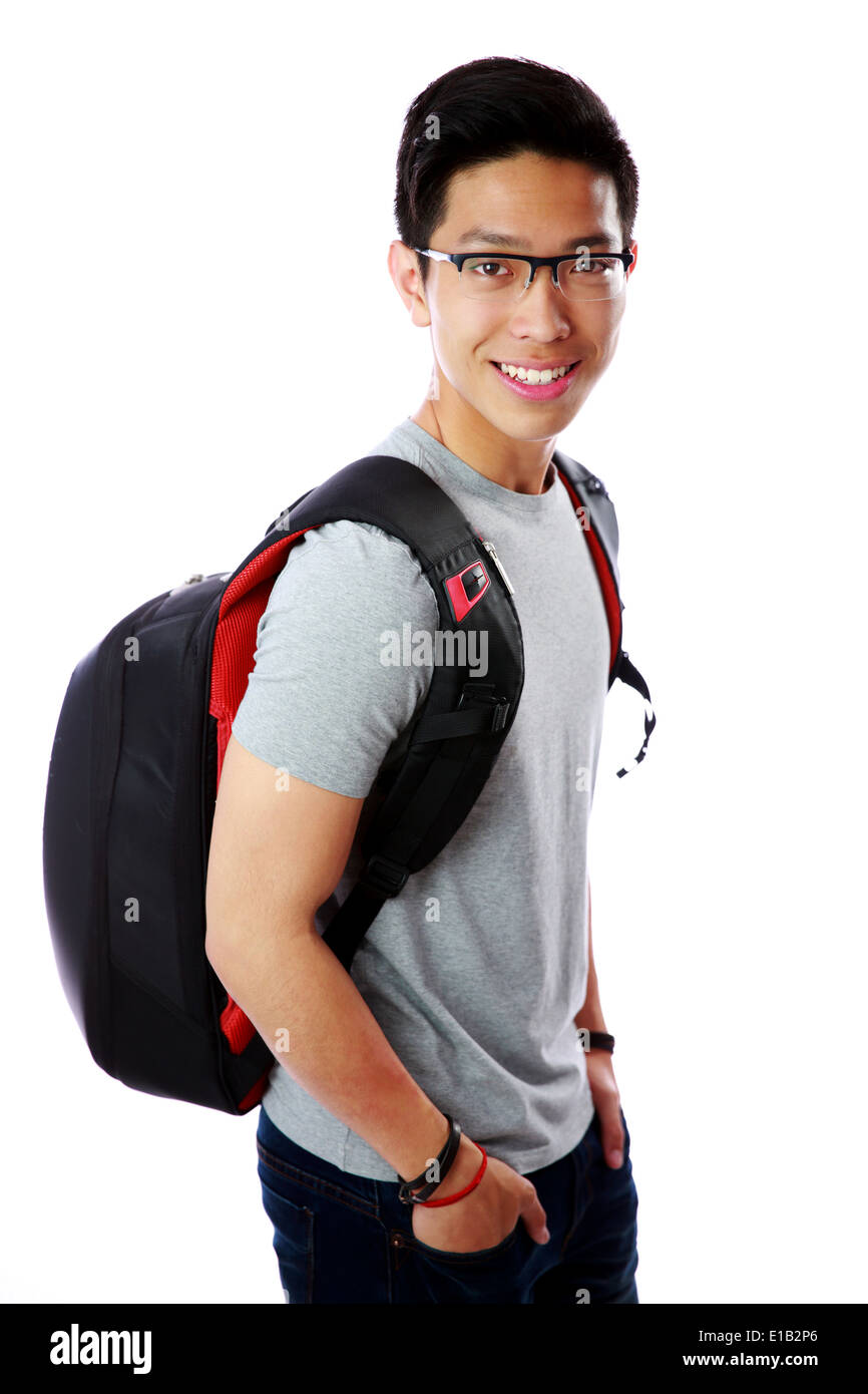 Smiling chinese man backpack hi-res stock photography and images - Alamy