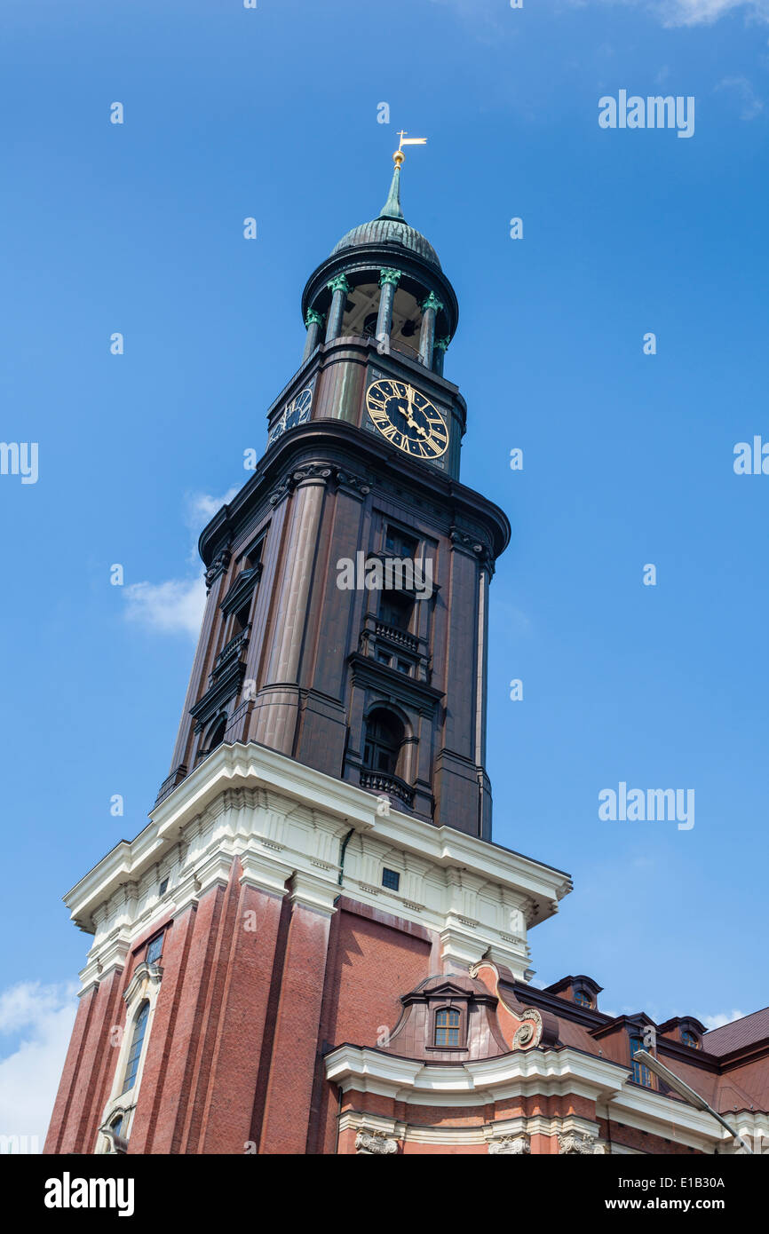 The famous St. Michaelis Church (Michel) in Hamburg, Germany Stock ...