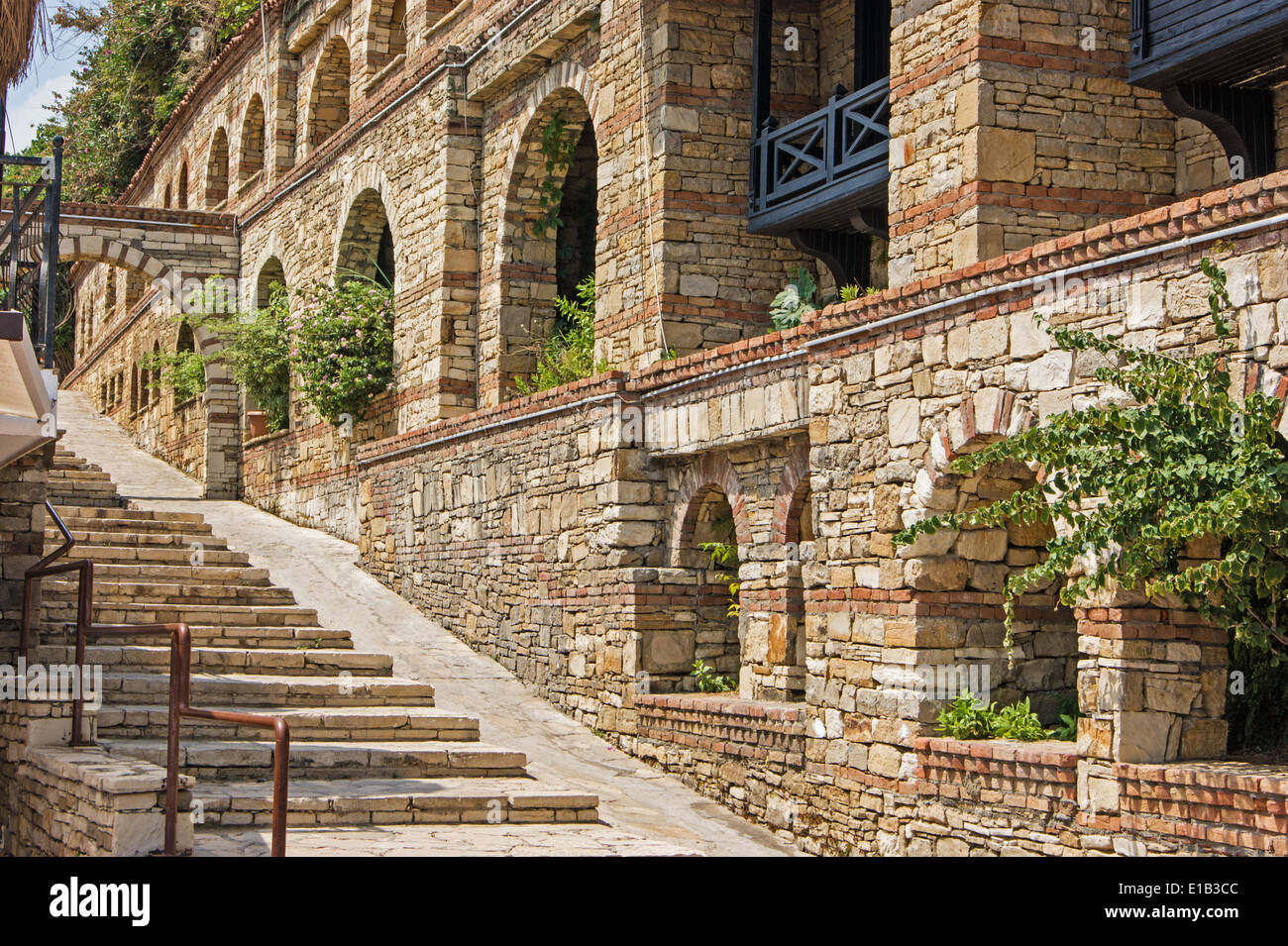 street with cobblestone steps and old houses Stock Photo - Alamy